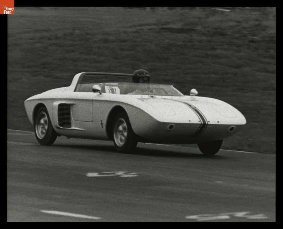 Dan Gurney Driving Ford Mustang I Experimental Sports Car, Watkins Glen ...