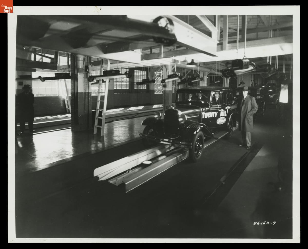 Henry Ford with Ford Model A Fordor Town Sedan, the Twenty Millionth ...