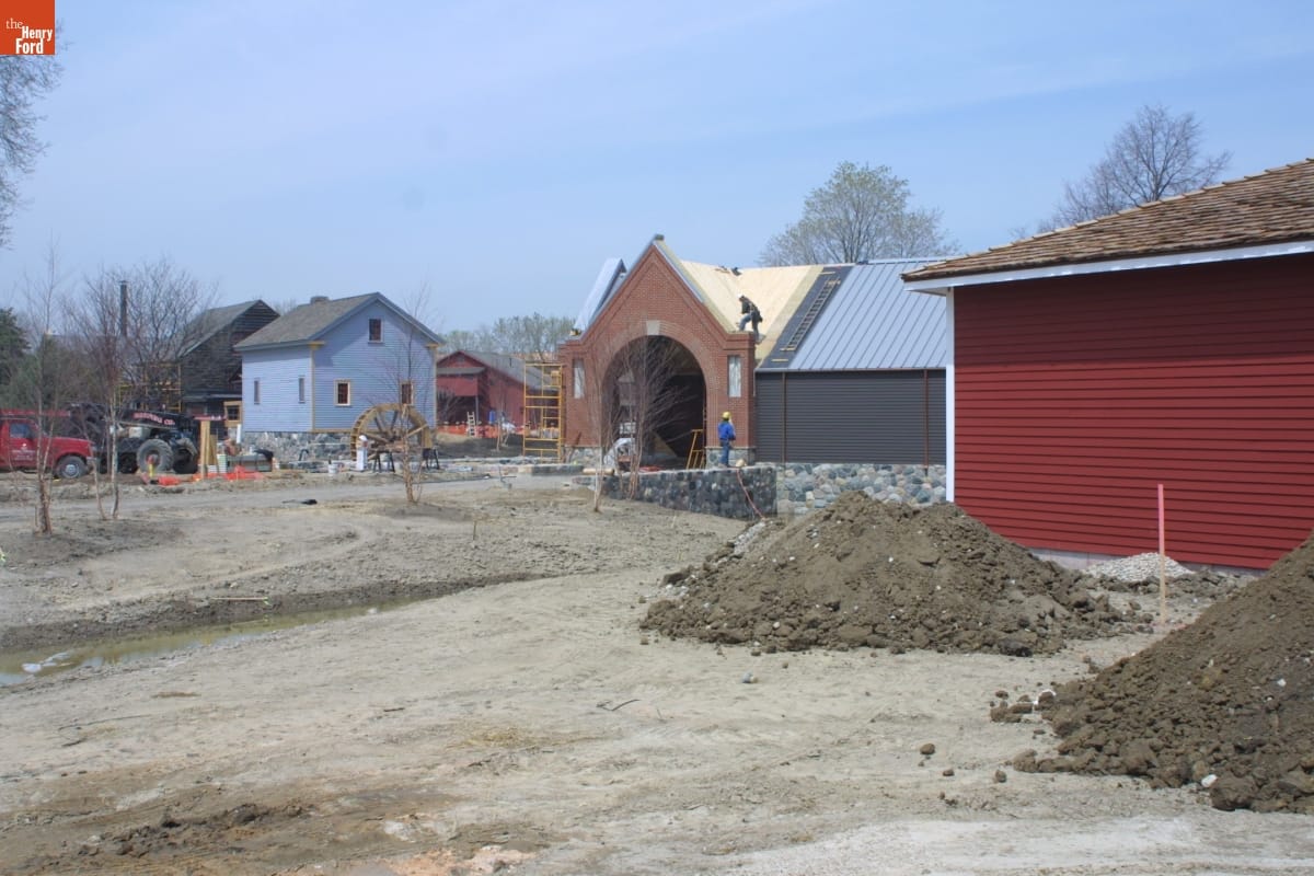 Liberty Craftworks District Entrance Construction, Greenfield Village ...