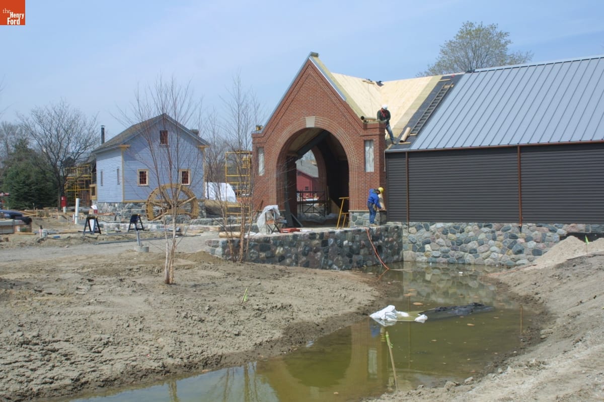 Liberty Craftworks District Entrance Construction, Greenfield Village ...