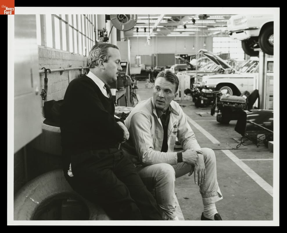 Dan Gurney and Colin Chapman, Lotus-Ford Kingman Test, February, 1963