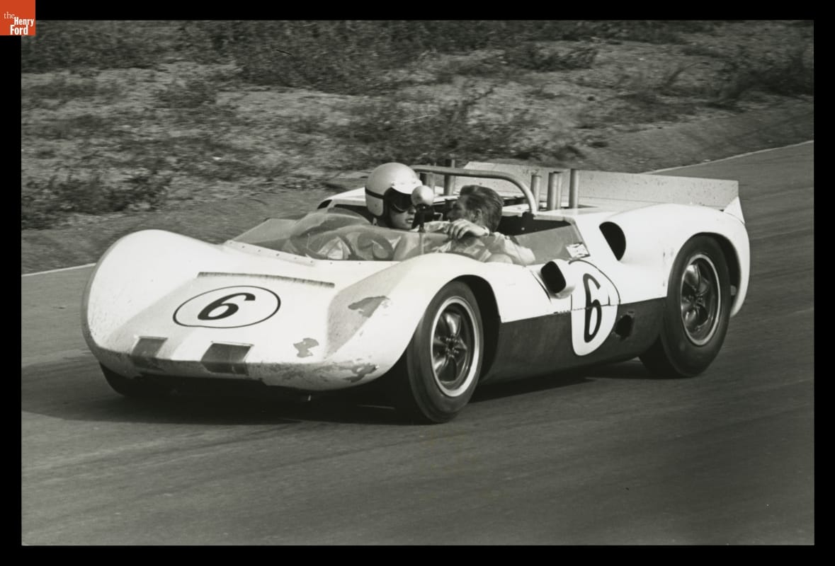 Roger Penske and Jim Hall in Chaparral 2 at Mosport International ...