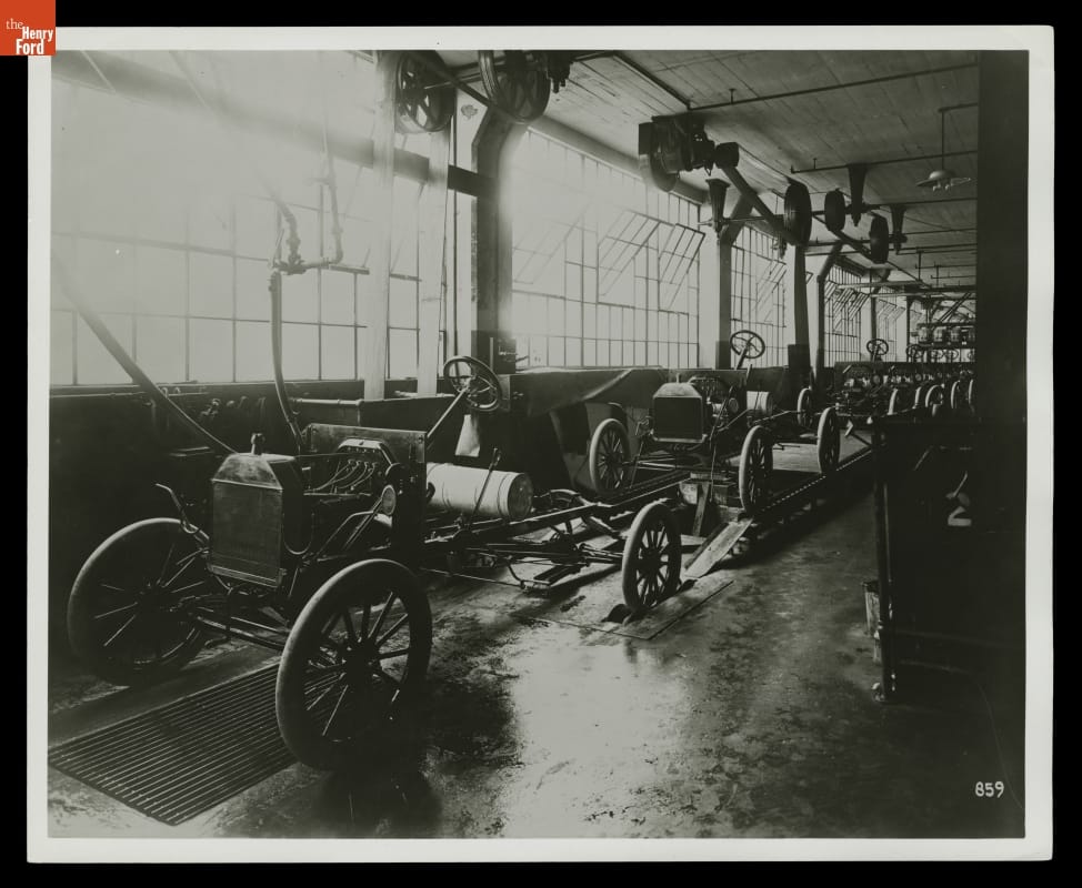 Ford Model T Chassis on the Assembly Line at the Highland Park Plant, 1914