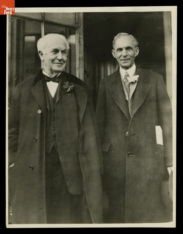 Henry Ford with Thomas Edison at the West Orange Laboratory for Edison ...