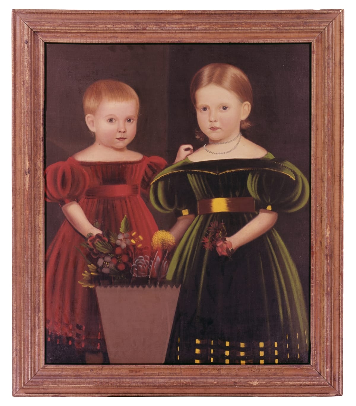 Oil Painting, "Portrait of Torrey Sisters" by John S. Blunt, circa 1835