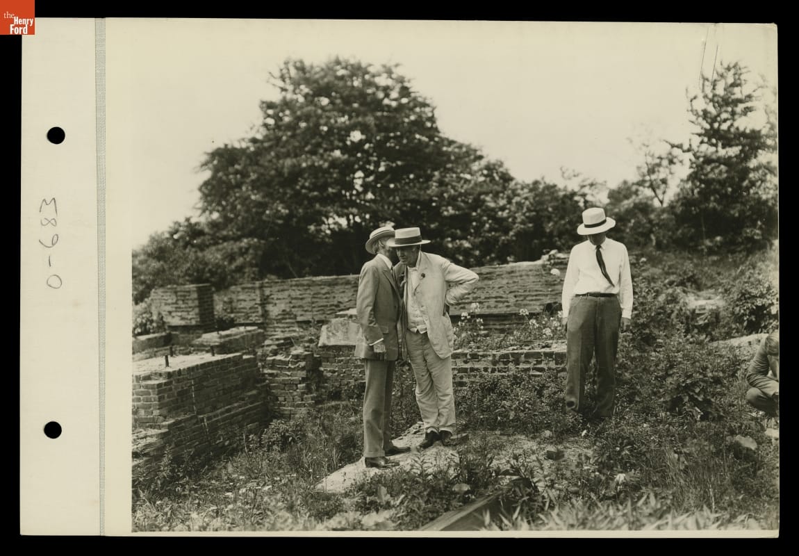 Henry Ford and Thomas Edison at the Original Site of the Menlo Park ...