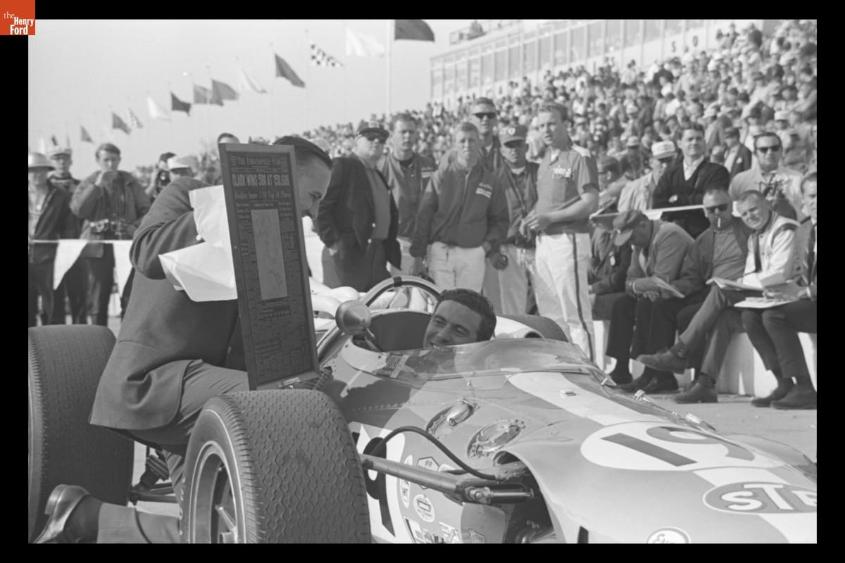 Jim Clark in Lotus-Ford Race Car at Indianapolis 500, May 1966