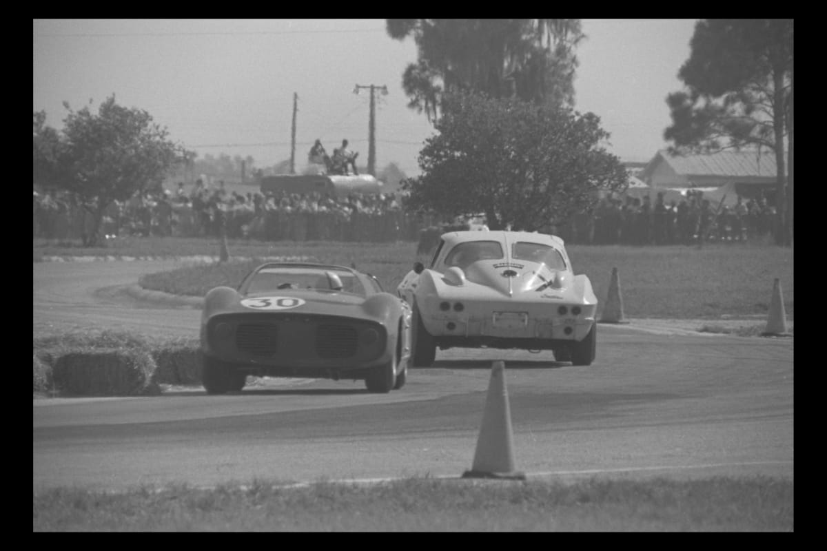 Ferrari 250 and Chevrolet Corvette Sting Ray at the 12-Hour Endurance ...