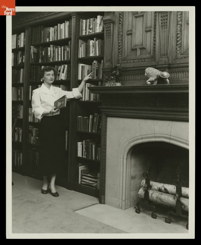 Library in Ford Archives at Fair Lane Estate, Dearborn, Michigan, 1952-1957