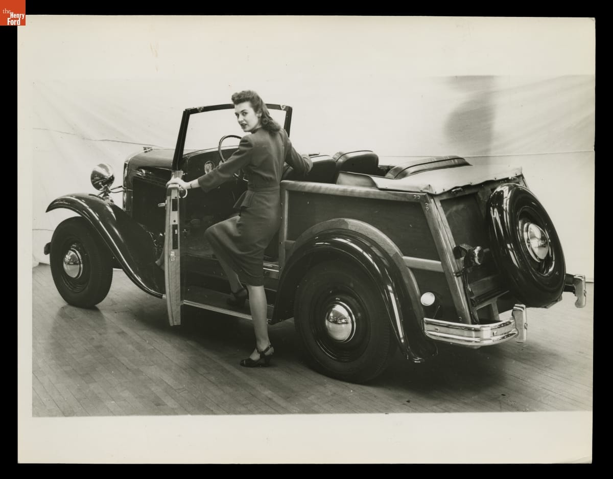 Designer Doris Dickason Modeling the Ford "Estate Wagon" Custom-Built ...