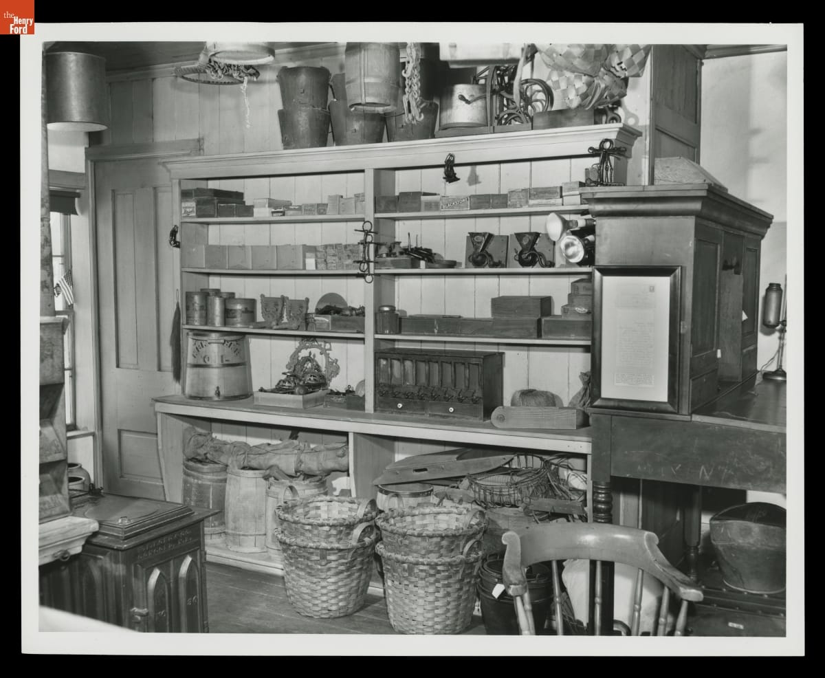 Interior of J.R. Jones General Store in Greenfield Village, January ...