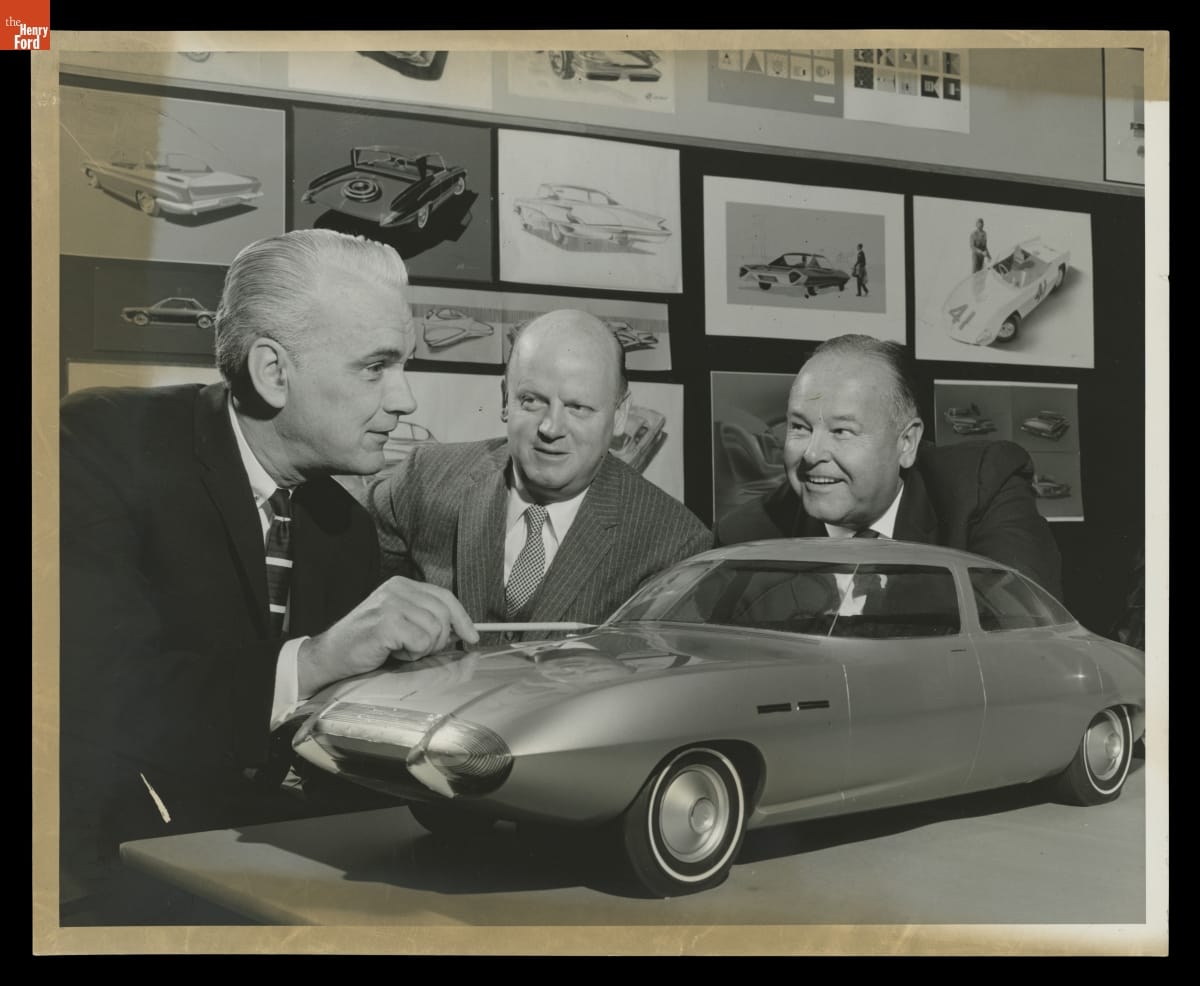 Virgil Exner, William Mitchell and George W. Walker with Model Concept ...