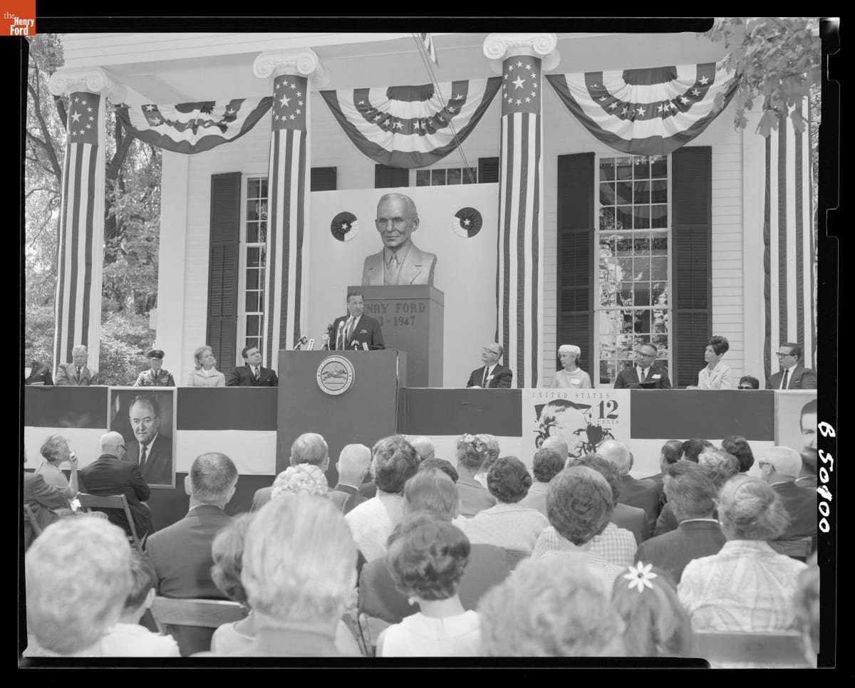 Henry Ford II Speaking at the Henry Ford Postage Stamp Dedication in ...