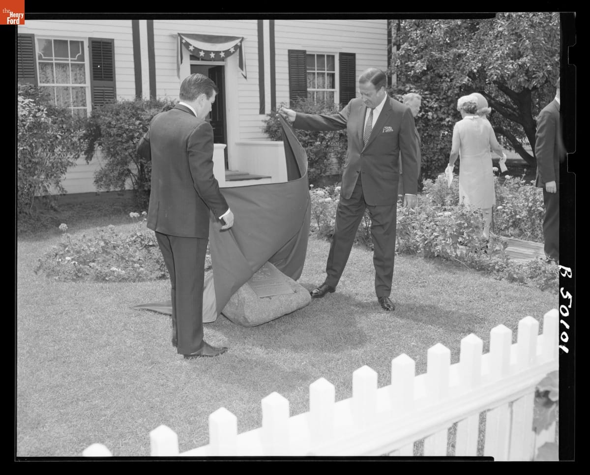 Postmaster General W. Marvin Watson and Henry Ford II Unveiling Plaque ...