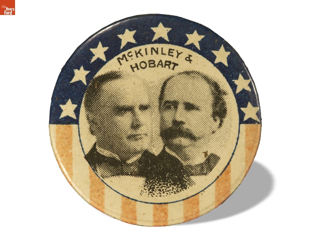 McKinley-Hobart Campaign Button, 1896