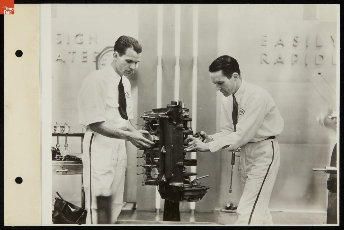 V-8 Engine Assembly Demonstration, Ford Exhibition Building, Century of ...