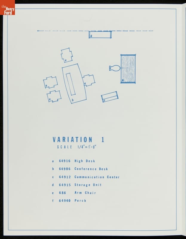 Catalog for Herman Miller Furniture, "Action Office Floor Plans," 1965