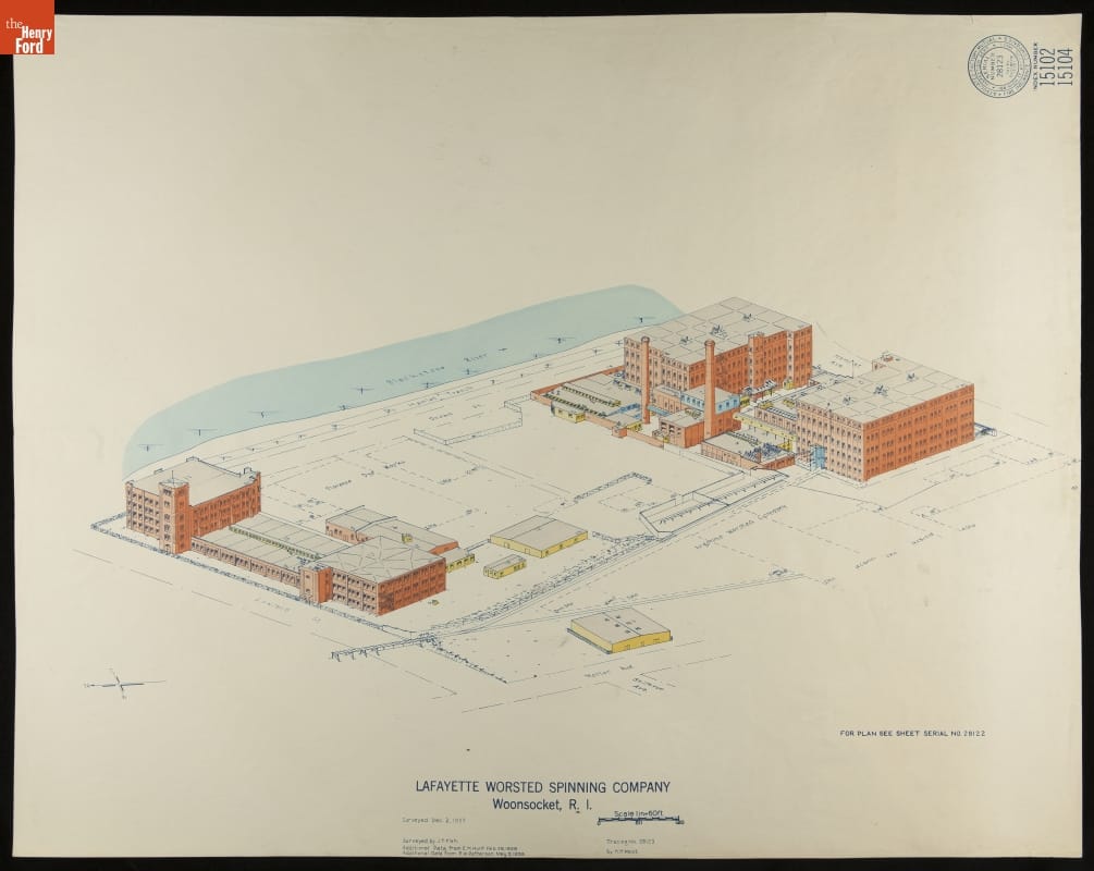 Fire Insurance Map of Lafayette Worsted Spinning Company, Woonsocket ...