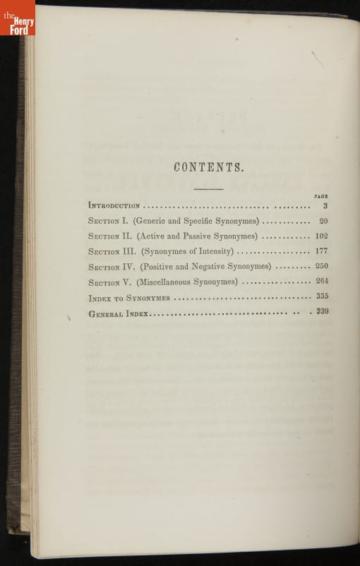 Book Used by Milton Wright, "English Synonymes Classified and Explained ...