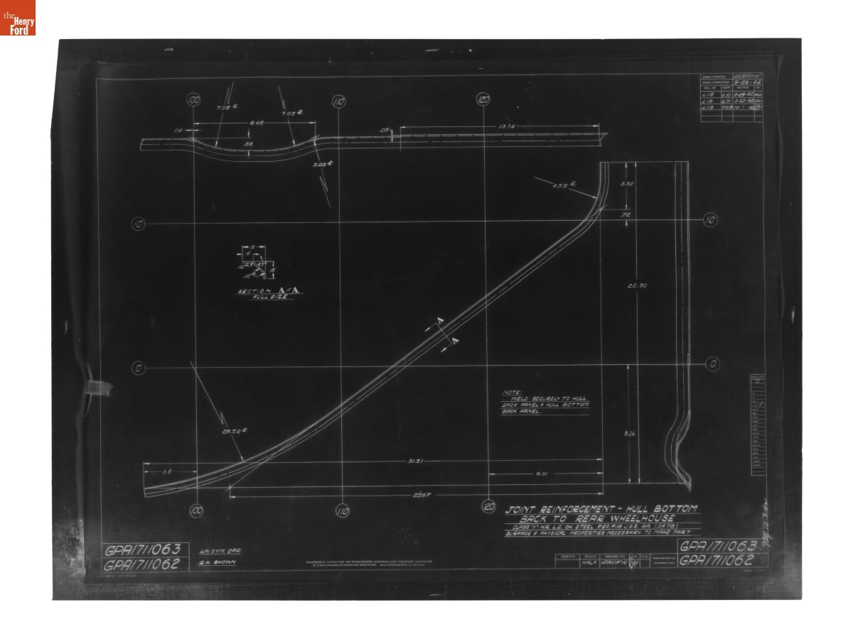 Drawing, "Joint Reinforcement - Hull Bottom Back to Rear Wheelhouse ...
