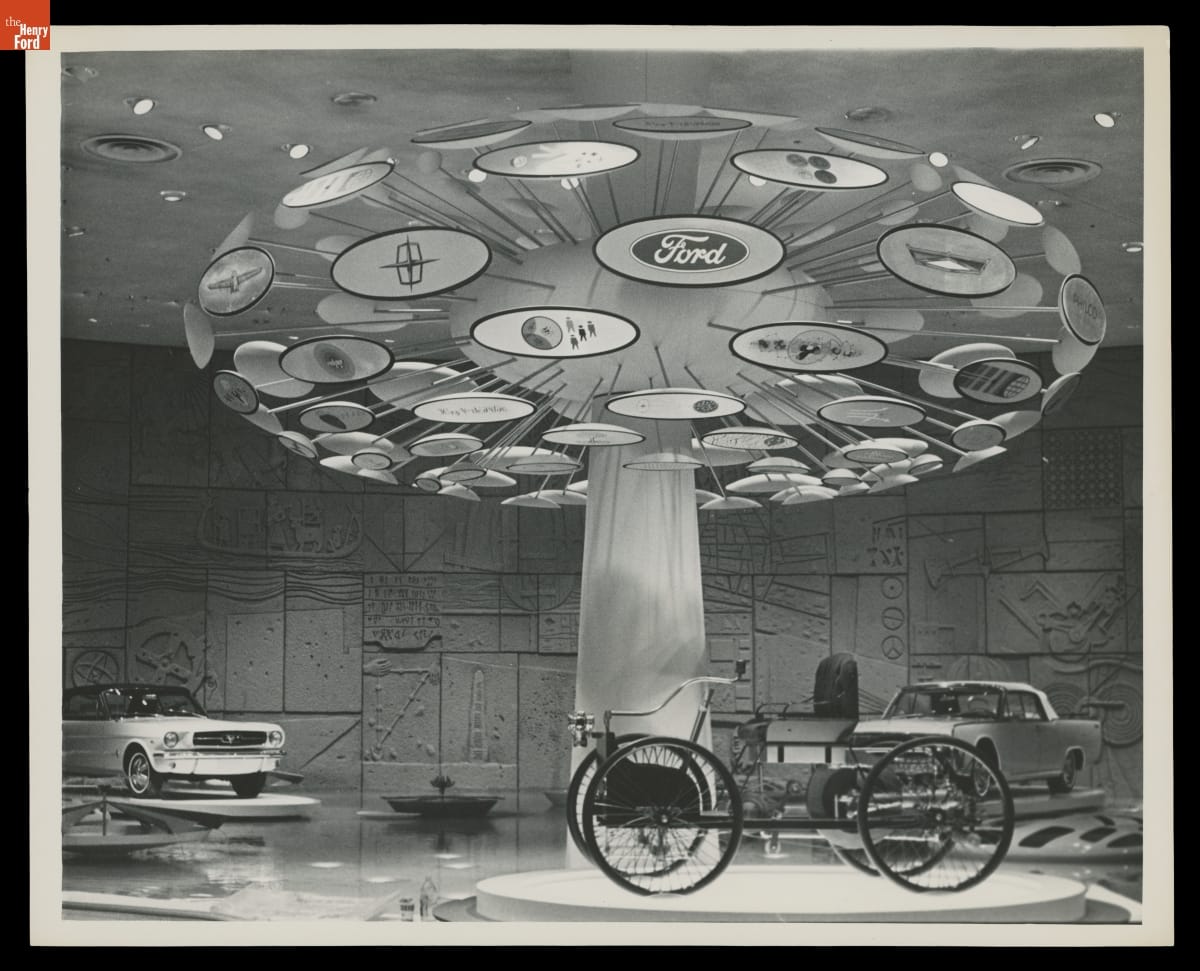 Ford Automobiles Displayed by the Theme Pool in the Ford Wonder Rotunda ...